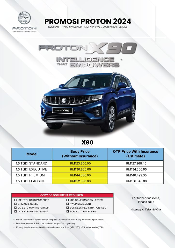 Harga X90 Baru 2025 Promosi Terkini - Proton Malaysia