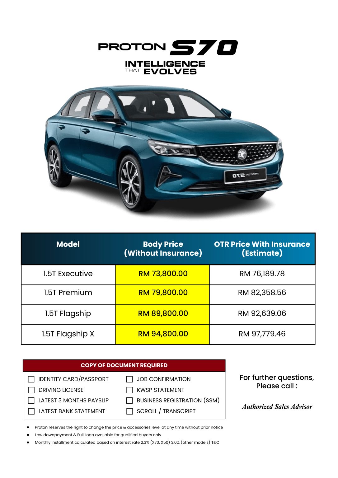 Harga S70 Baru 2026 Promosi Terkini- Proton Malaysia