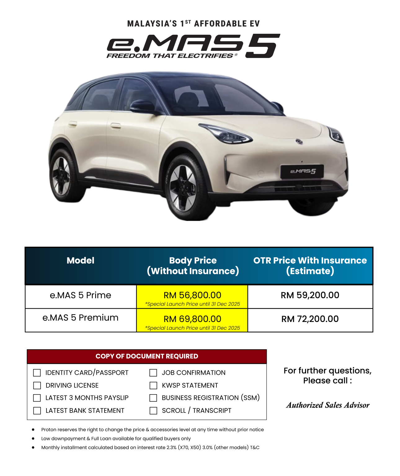 Harga eMAS 5 Baru 2026 Promosi Terbaru - Proton Malaysia